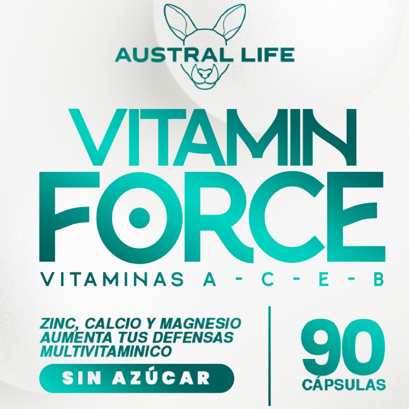 VITAMIN FORCE – Multivitamínico + Defensas - 90 capsulas - Austral Life