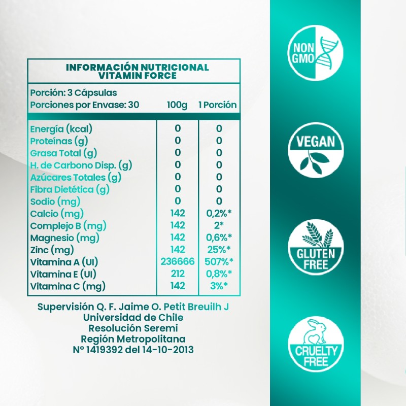 VITAMIN FORCE – Multivitamínico + Defensas - 90 capsulas - Austral Life